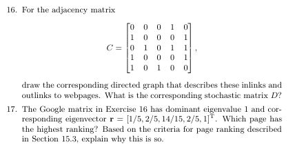 Solved For the adjacency | Chegg.com