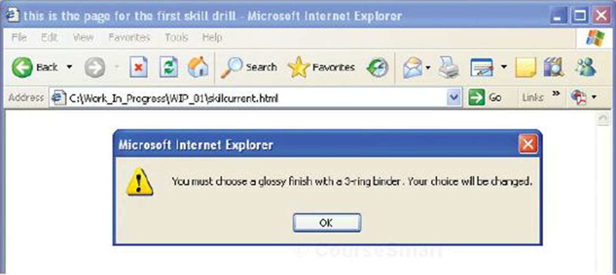 Solved Skill Drill #1: Ask a User to Acknowledge an Alert | Chegg.com