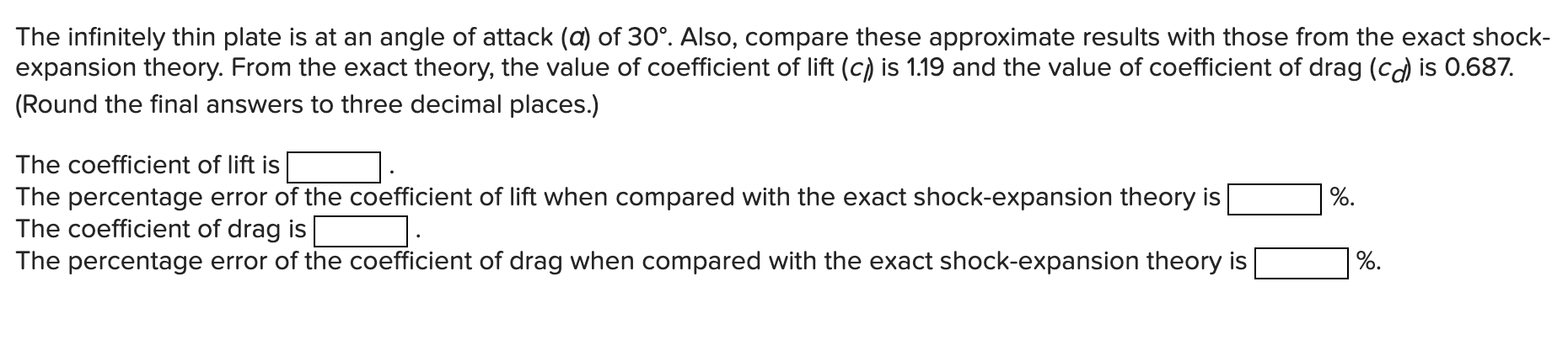 Solved Using the results of the linearized theory, calculate | Chegg.com