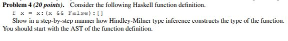 Solved Problem 4 20 Points Consider The Following Haskell 