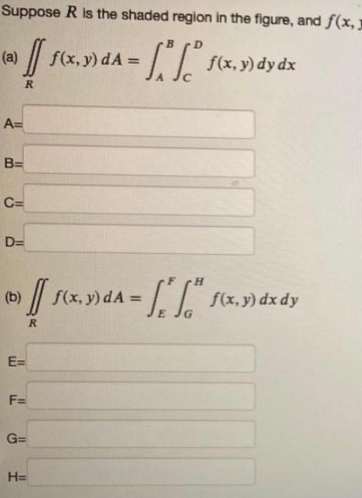 Solved Suppose R is the shaded region in the figure, and | Chegg.com