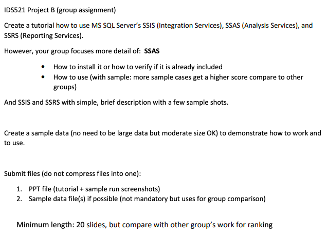 Solved IDS521 Project B (group assignment) Create a tutorial | Chegg.com