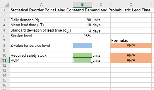 Solved Excel Online Structured Activity: Statistical Reorder | Chegg.com