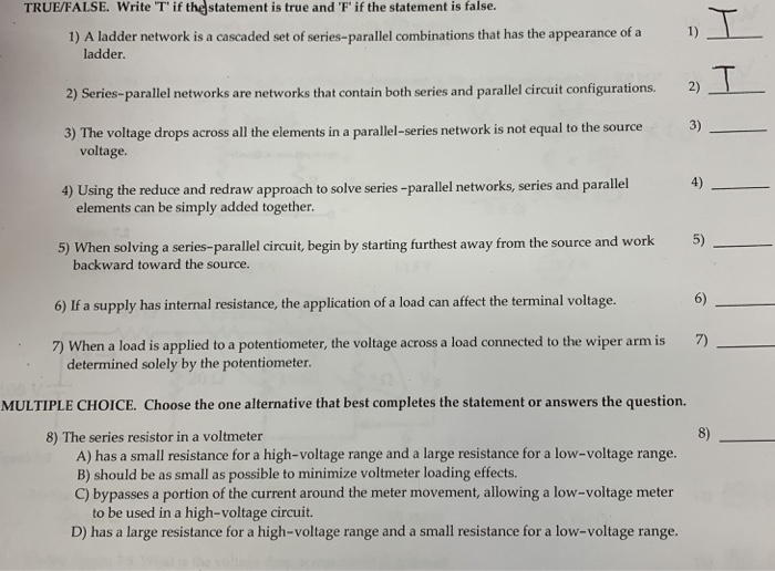 Solved TRUE/FALSE. Write T" if the statement is true and F | Chegg.com