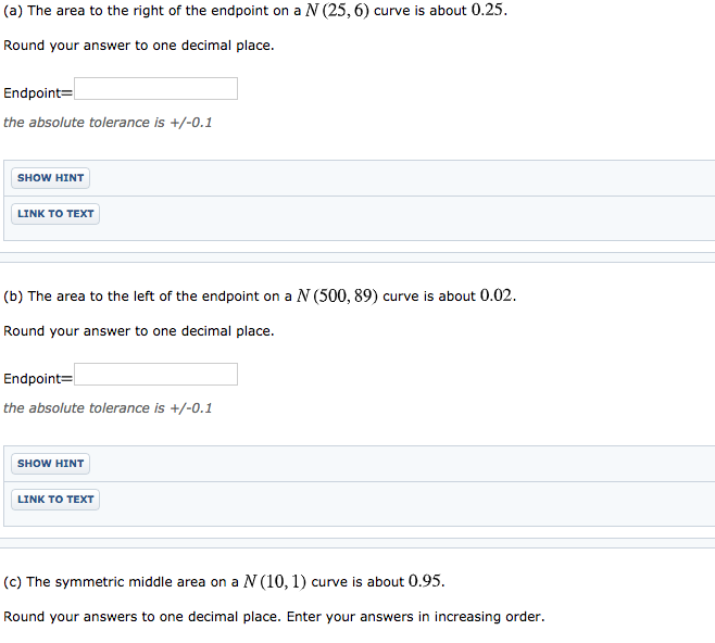 Solved (a) The area to the right of the endpoint on a N | Chegg.com