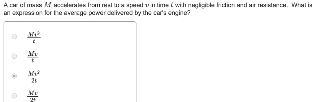 Solved Hello. I can't figure out why the answer is Mv^2/2t | Chegg.com