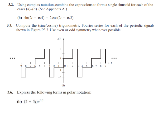 Solved 3.2. ﻿Using complex notation, combine the expressions | Chegg.com
