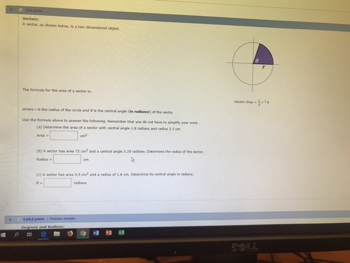 Solved Sectors: A sector, as shown below, is a two | Chegg.com