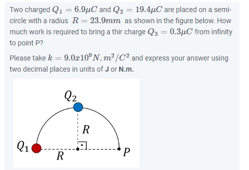 Solved Two charged Q1=6.9μC and Q2=19.4μC are placed on a | Chegg.com