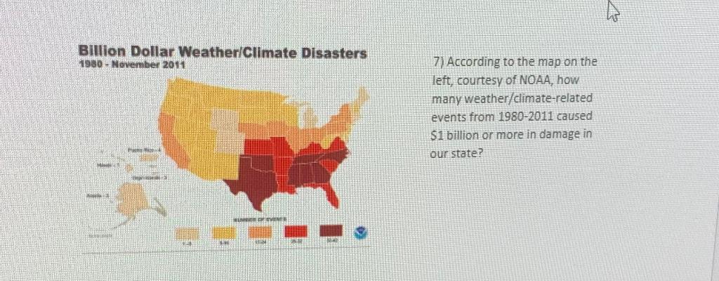 Solved Billion Dollar Weather Climate Disasters 1980 - | Chegg.com