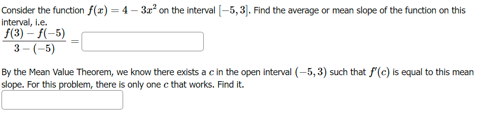 Solved Consider the function f(x)=4−3x2 on the interval | Chegg.com