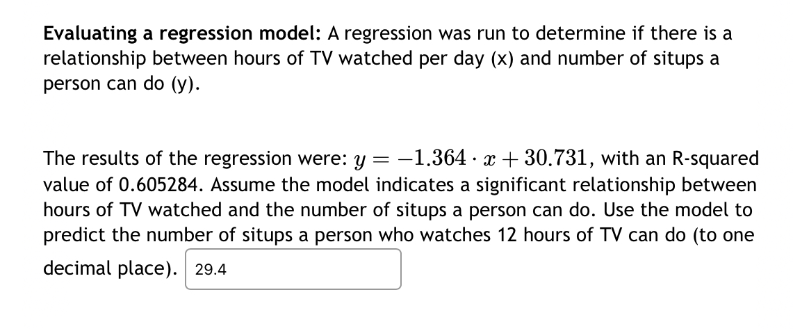 Solved Evaluating A Regression Model A Regression Was Run 2662