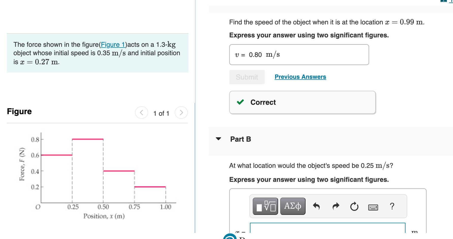 Solved Find the speed of the object when it is at the | Chegg.com