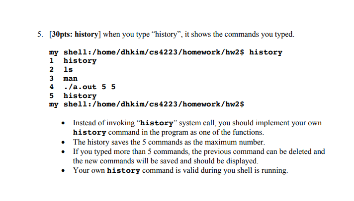 Solved You will write your own command shell. The object of | Chegg.com