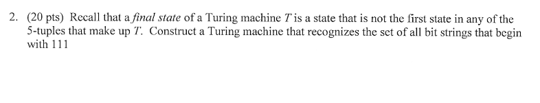 Solved Construct a Turing machine that recognizes the set of | Chegg.com