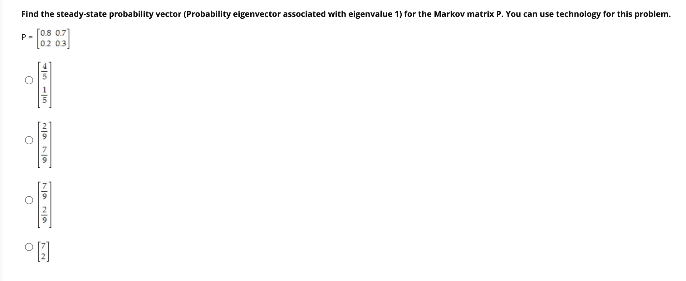 Solved Find the steady-state probability vector (Probability | Chegg.com