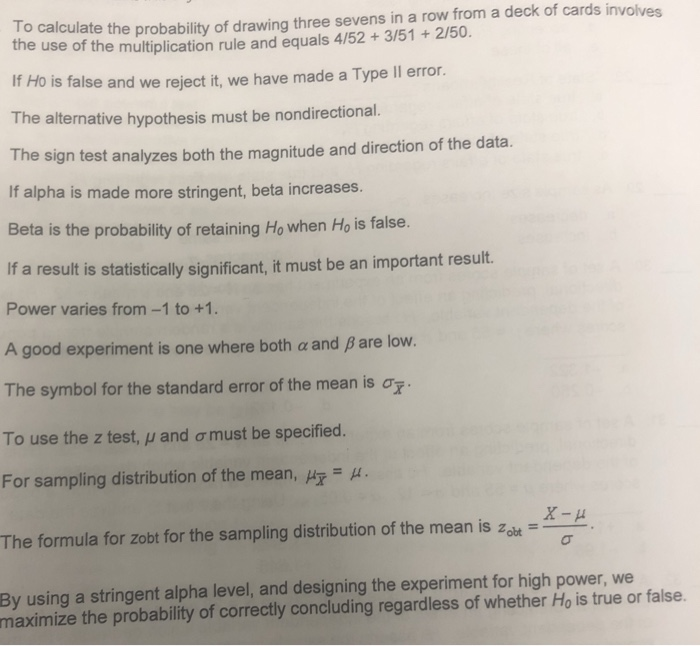 Solved o calculate the probability of drawing three sevens | Chegg.com