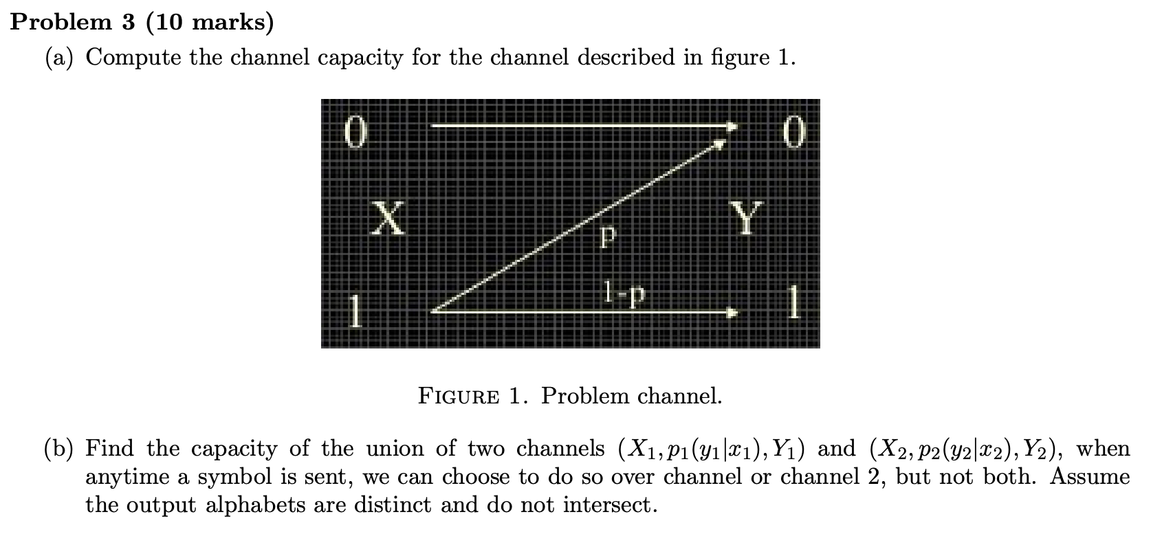 (a) Compute the channel capacity for the channel | Chegg.com