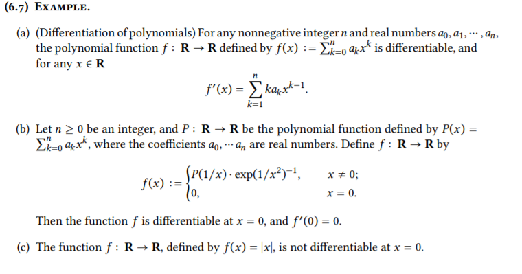 Solved (6.7) EXAMPLE (a) (Differentiation of polynomials) | Chegg.com