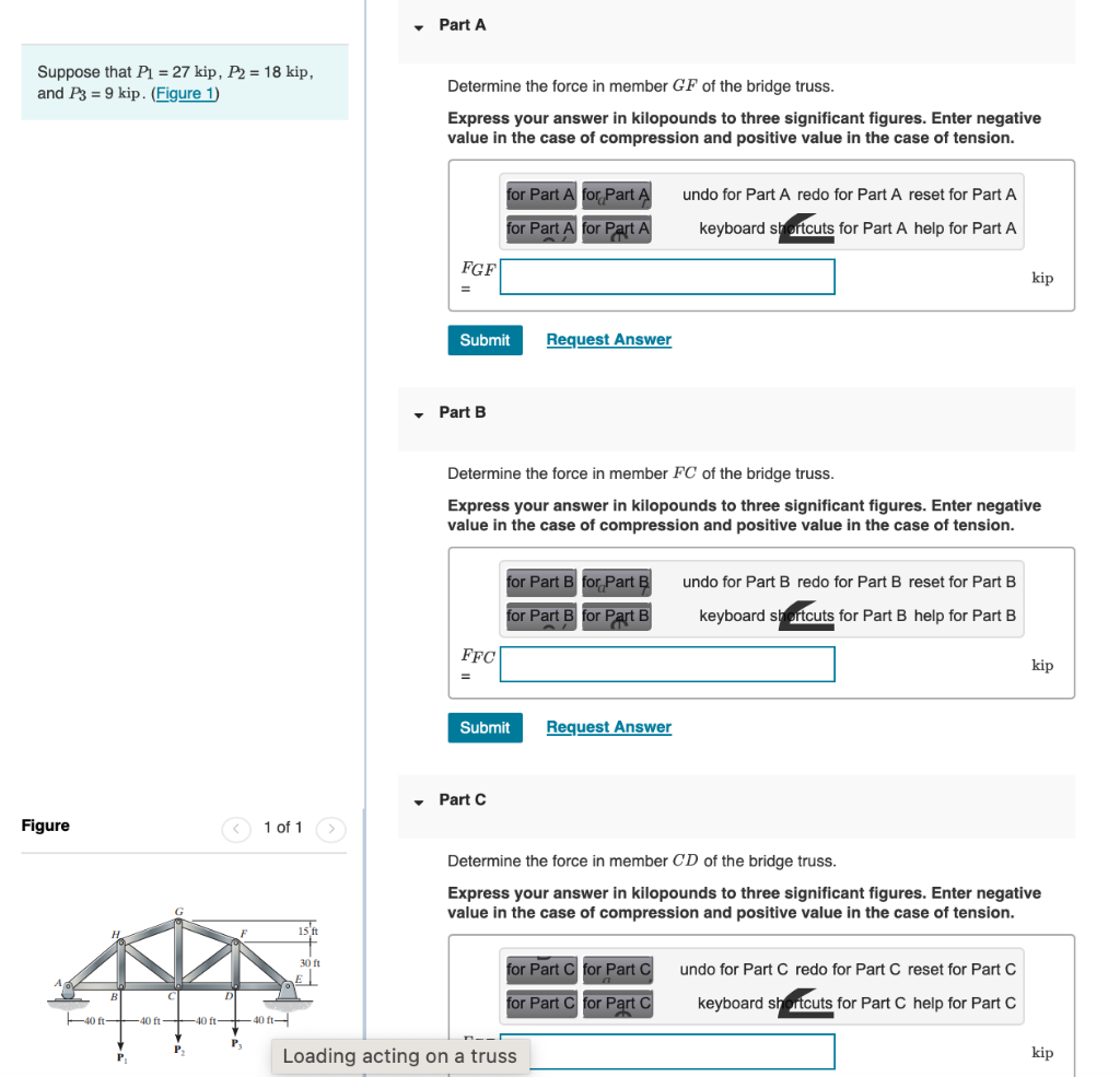 Solved Suppose that P1=27kip,P2=18kip, and P3=9kip. | Chegg.com