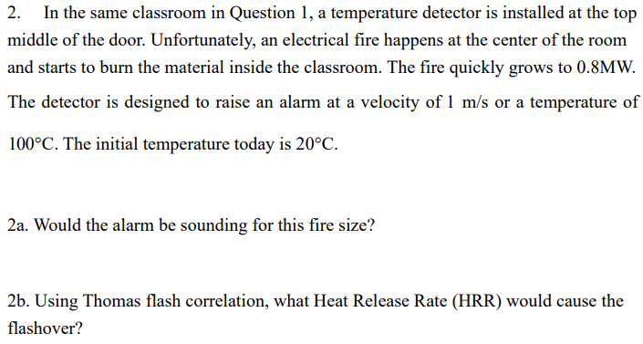 Solved 2. In the same classroom in Question 1, a temperature | Chegg.com