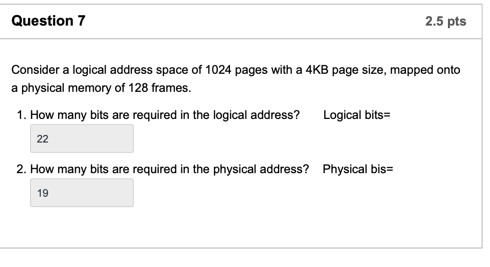 Solved Consider a logical address space of 1024 pages with a | Chegg.com