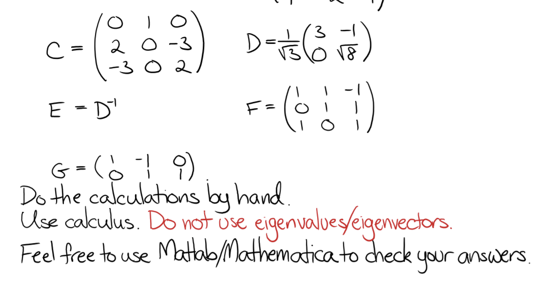 Solved Matrix norms © Compute the exact norms of these | Chegg.com