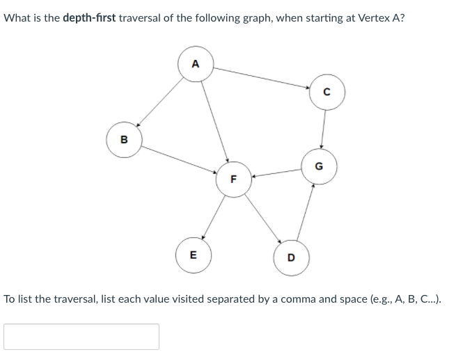 Solved What is the depth-first traversal of the following | Chegg.com