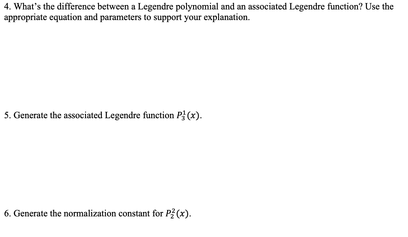 Solved 4. What's the difference between a Legendre | Chegg.com