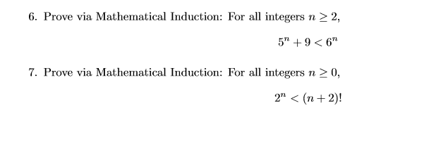 Solved 6. Prove via Mathematical Induction: For all integers | Chegg.com