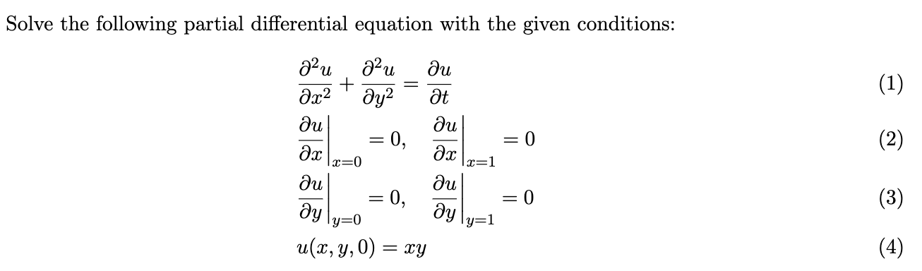 Solved Solve the following partial differential equation | Chegg.com