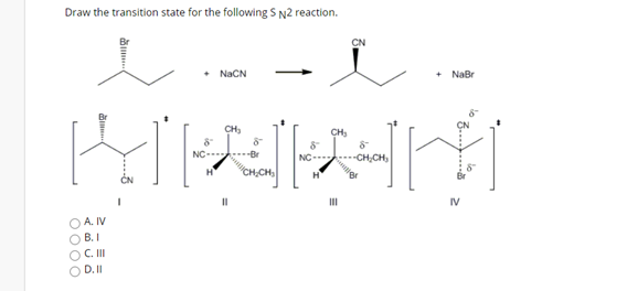 Solved Draw the transition state for the following SN2 | Chegg.com
