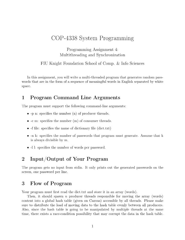 In this assigmment, you will write a multi-threaded | Chegg.com