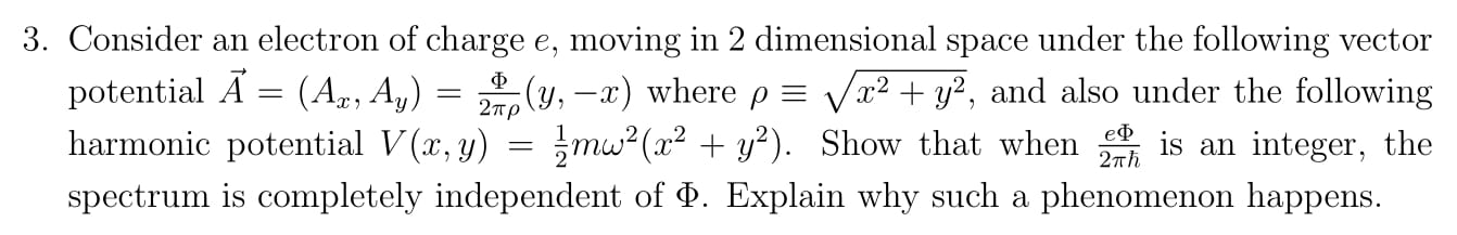 Solved 3. Consider an electron of charge e, moving in 2 | Chegg.com