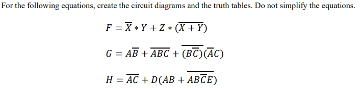 Solved For the following equations, create the circuit | Chegg.com