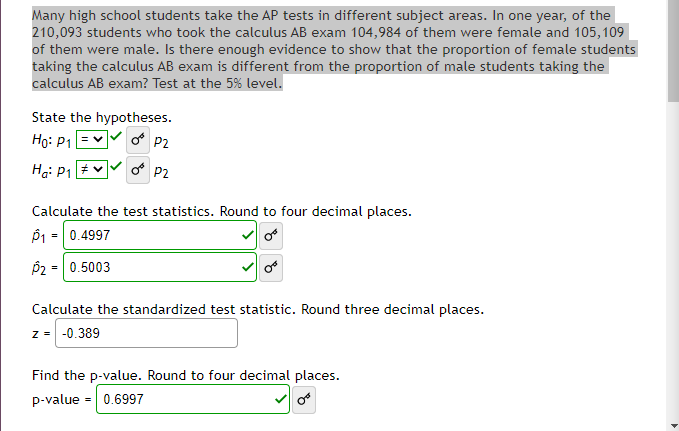Solved Many high school students take the AP tests in | Chegg.com