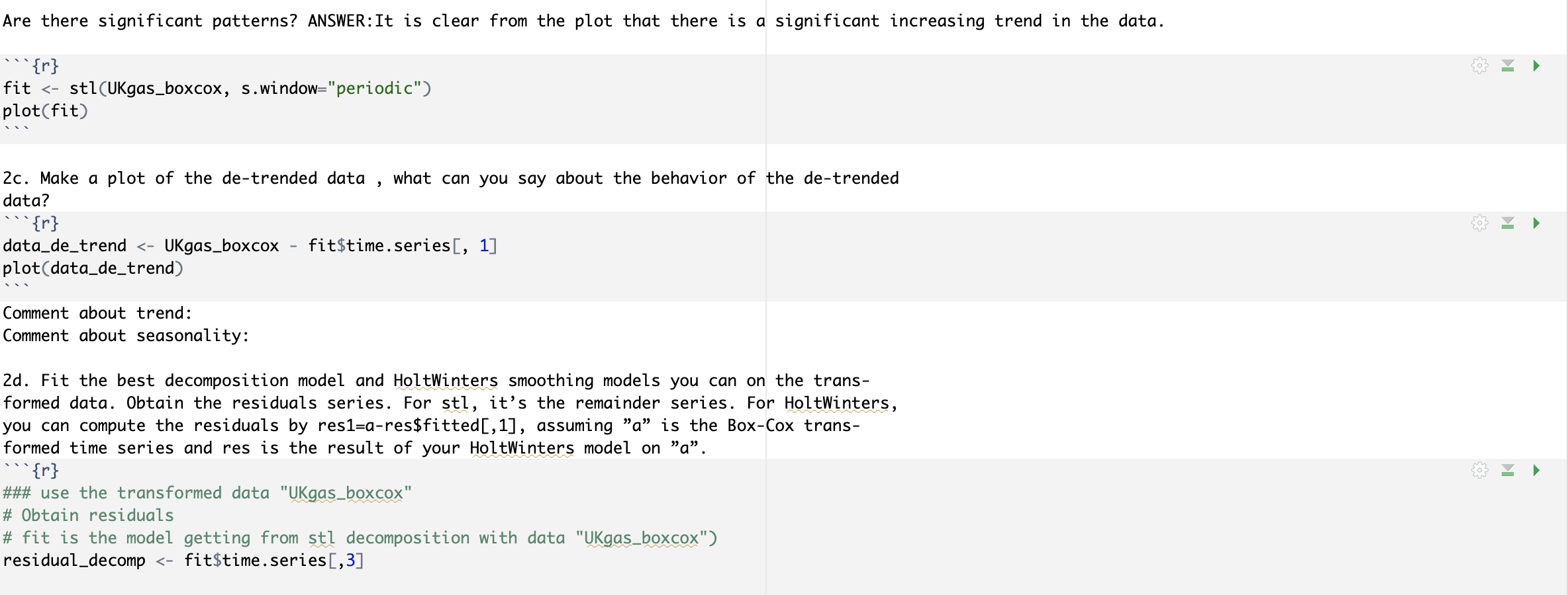 Solved Question 2 time series object UKgas in the datasets | Chegg.com