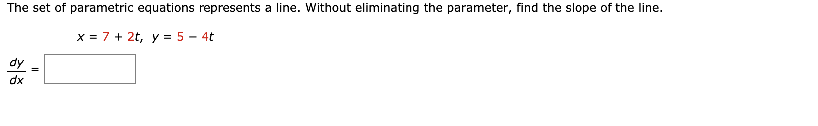 Solved The set of parametric equations represents a line. | Chegg.com