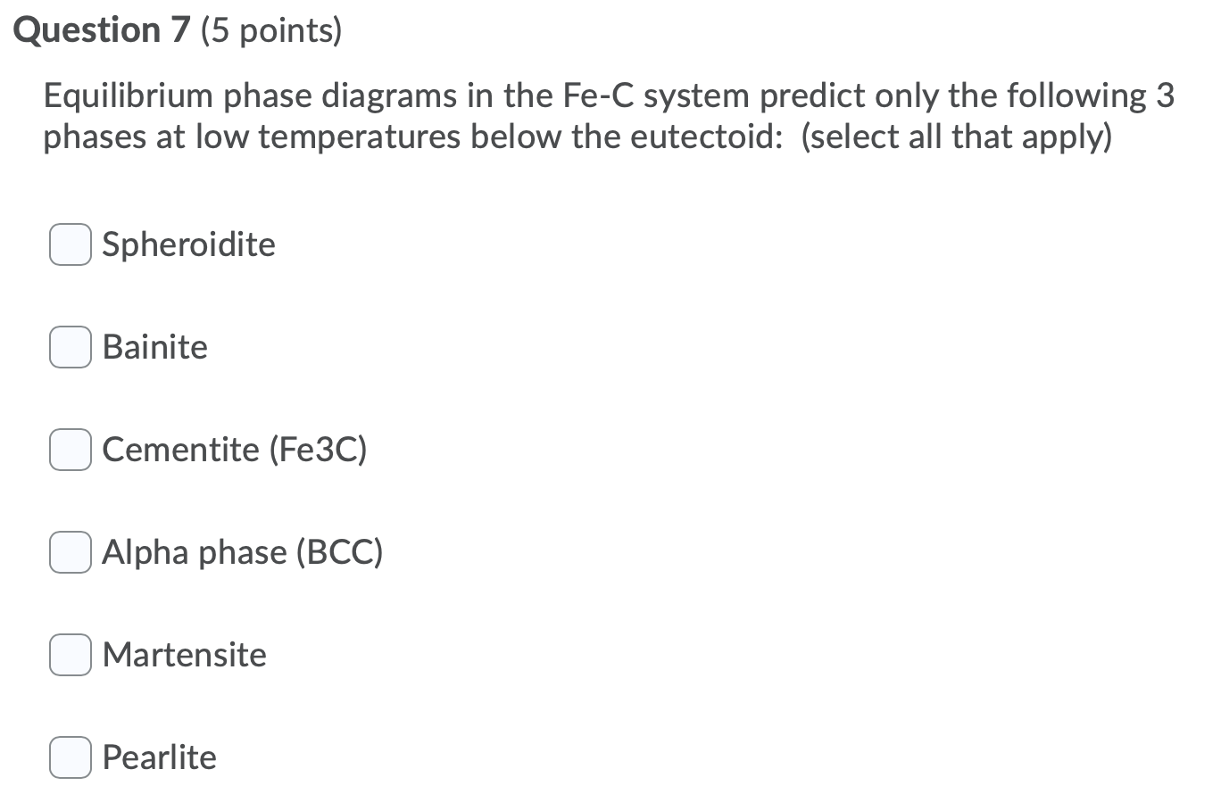 Solved Question 7 (5 points) Equilibrium phase diagrams in | Chegg.com