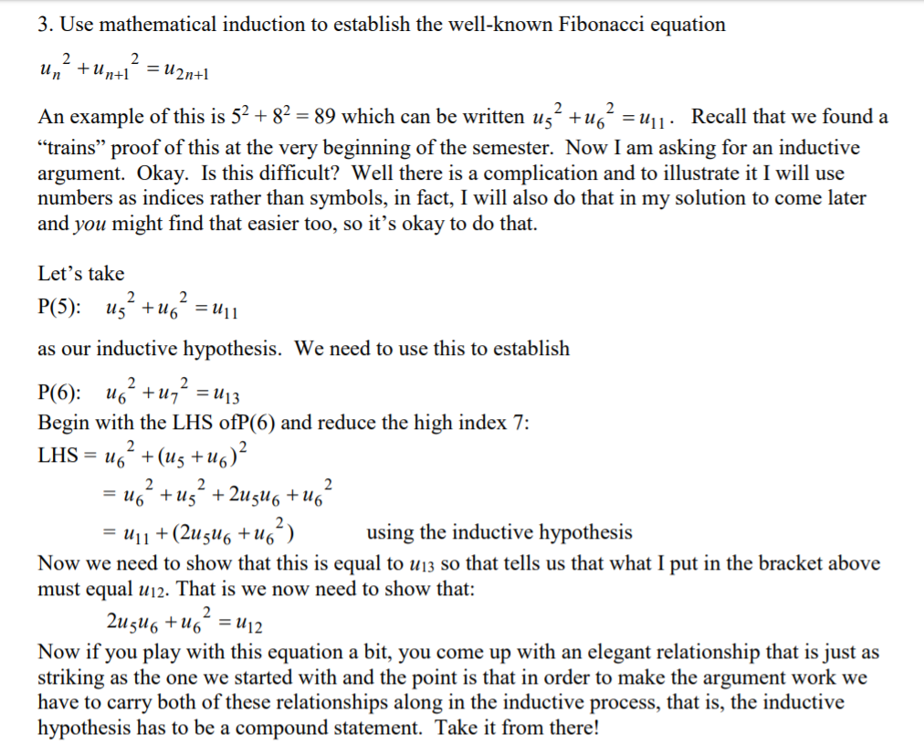 Solved 3. Use mathematical induction to establish the | Chegg.com