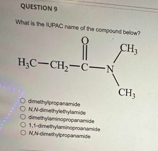 Solved What is the IUPAC name of the compound below? | Chegg.com