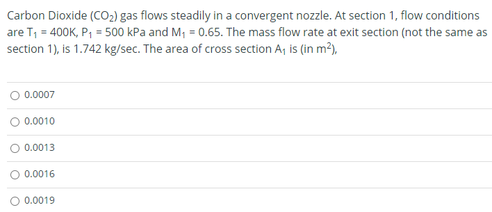 Solved Carbon Dioxide (CO2) gas flows steadily in a | Chegg.com