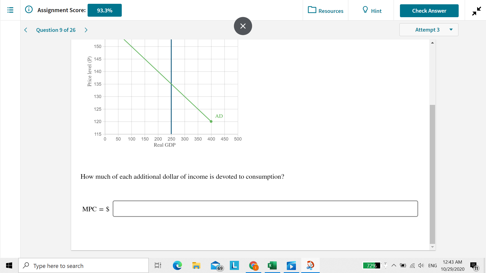Solved iii Assignment Score: 93.3% Resources Hint Check | Chegg.com