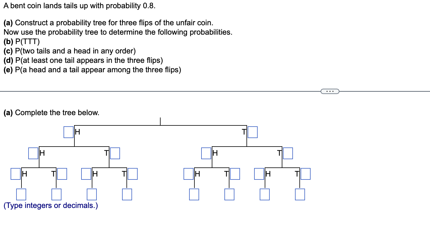 Solved A bent coin lands tails up with probability 0.8 . (a) | Chegg.com