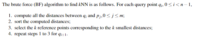 Implement the BF algorithm for kNN search problem | Chegg.com