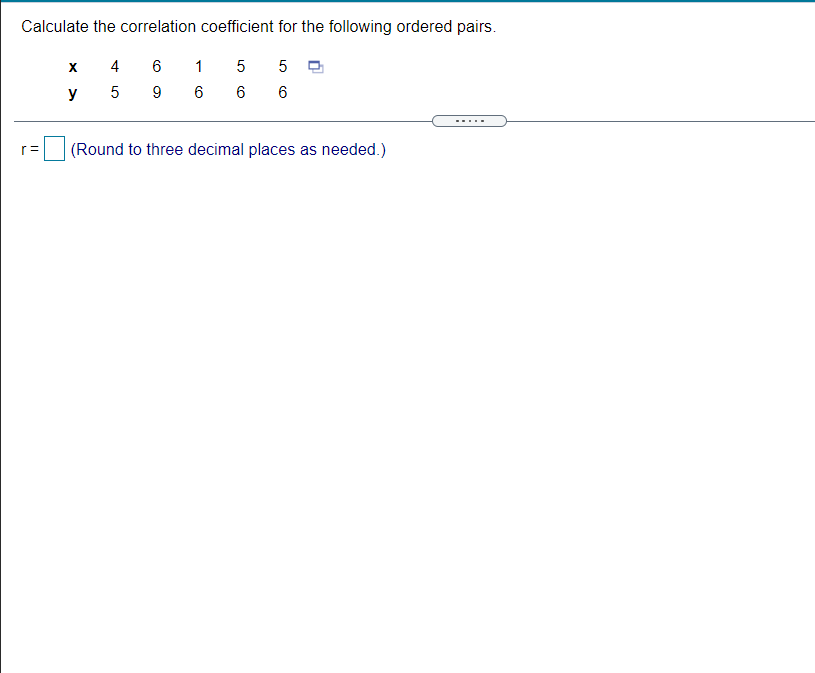 Solved Calculate the correlation coefficient for the | Chegg.com