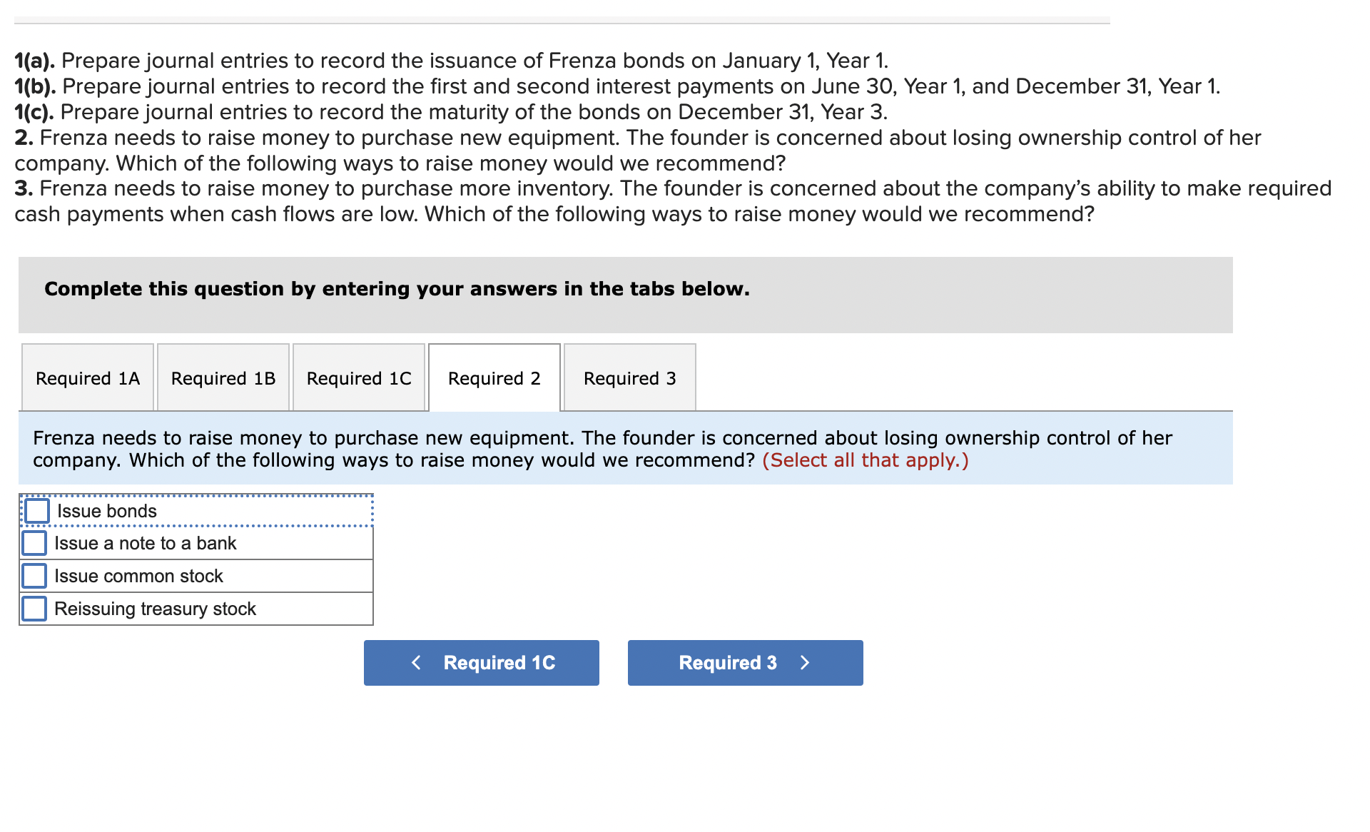 Solved The founder of Frenza asks us to assist her in | Chegg.com
