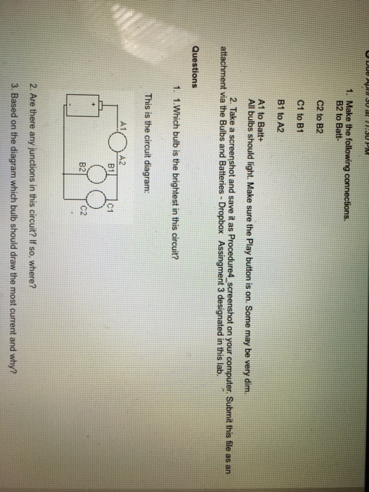 Solved Make the following connections. B2 to Batt C2 to B2 | Chegg.com
