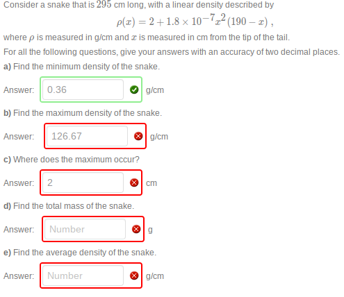 Solved Consider a snake that is 295 cm long, with a linear | Chegg.com