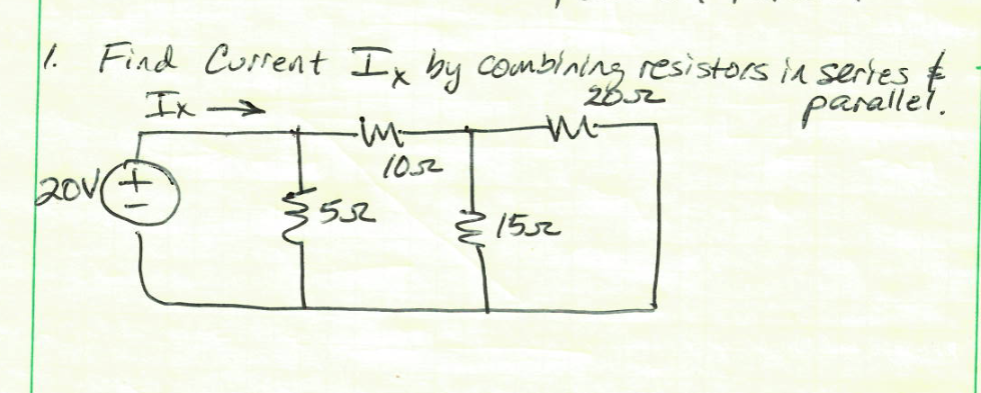 Solved Find Current Ix by ﻿combining resistors in ﻿series | Chegg.com